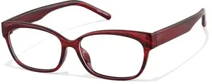 Zenni Vintage Rectangle Eyeglasses Plastic Full Rim Frame Red