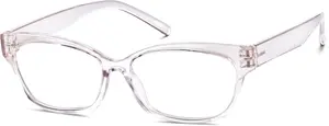 Zenni Vintage Rectangle Eyeglasses Plastic Full Rim Frame - Translucent Pink
