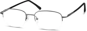 Zenni Oval Half-rim Eyeglasses - Gray