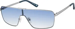 Zenni Vintage Oval Sunglasses With Full Rim Frame - Silver