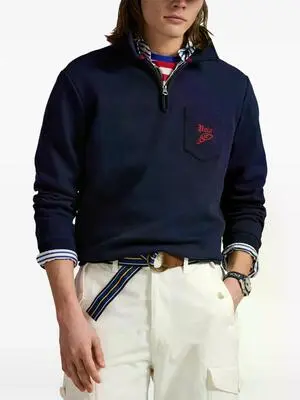 Polo Ralph Lauren Mesh Collared Sweatshirt - Blue