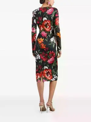 Dolce & Gabbana Floral-print Midi Dress - Black