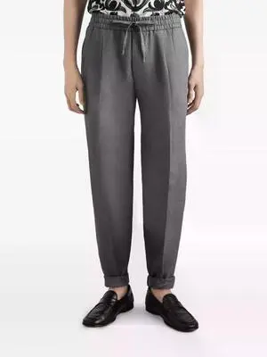 Dolce & Gabbana Linen Tapered Trousers - Grey