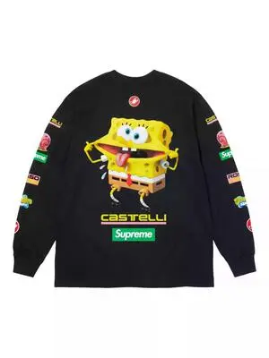 Supreme X Spongebob X Castelli Racing Long-sleeves T-shirt - Black