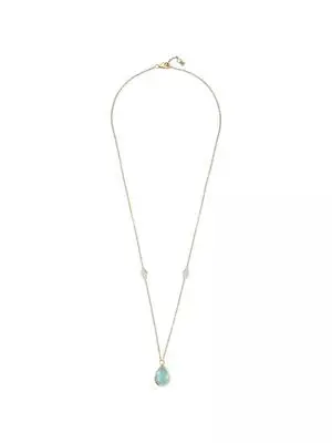 Mateo 14k Yellow Diamond, And Blue Topaz Necklace - Gold