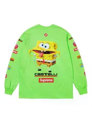 Supreme X Spongebob X Castelli Racing Long-sleeves T-shirt - Green