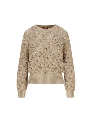 Max Mara Pilade Cordonet Lurex Sweater - Gold