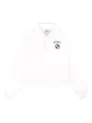 SPORTY & RICH Logo-print Polo Top - White