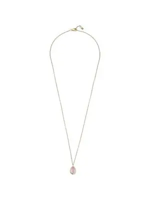Mateo 14kt Yellow Pink Topaz Teardrop Necklace - Gold