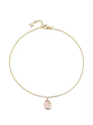 Mateo 14kt Yellow Pink Topaz Anklet - Gold