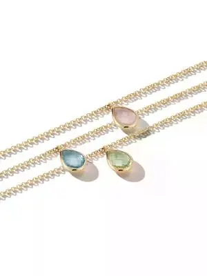 Mateo 14kt Yellow Pink Topaz Anklet