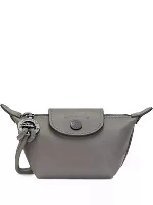 Longchamp Le Pliage Xtra Leather Coin Purse - Grey