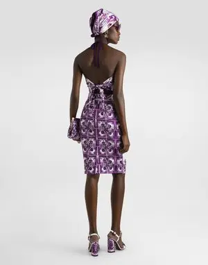 Dolce & Gabbana Majolica-print Charmeuse Top - Multicolor