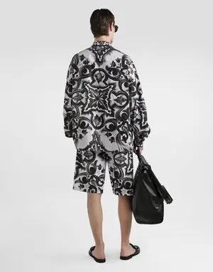 Dolce & Gabbana Majolica-print Oversized Striped Popeline Shirt - Multicolor