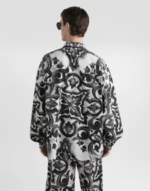 Dolce & Gabbana Majolica-print Oversized Striped Popeline Shirt - Multicolor