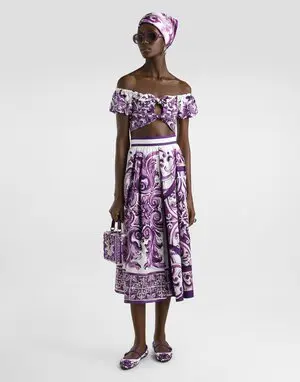Dolce & Gabbana Majolica-print Poplin Top - Multicolor