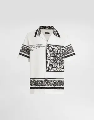 Dolce & Gabbana Majolica-print Hawaii Double Piqué Shirt