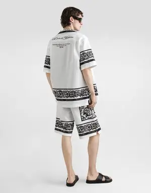 Dolce & Gabbana Majolica-print Hawaii Double Piqué Shirt