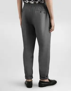 Dolce & Gabbana Washed Linen Canvas Jogging Trousers - Grey