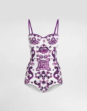 Dolce & Gabbana Majolica Print One-piece Swimsuit - Multicolor