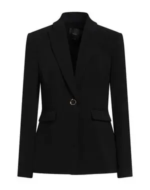 Pinko Single-Breasted Crepe Blazer Black