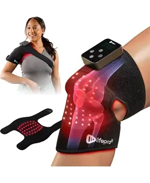 LIFEPRO Infrared Red Light Therapy Knee Brace – Portable Knee Massager For Pain Relief - No Color