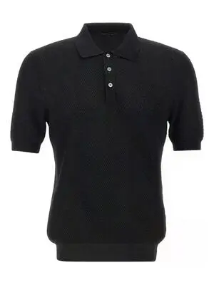 GRAN SASSO Textured-knit Short-sleeve Polo Shirt