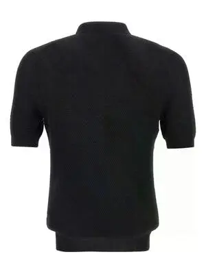 GRAN SASSO Textured-knit Short-sleeve Polo Shirt