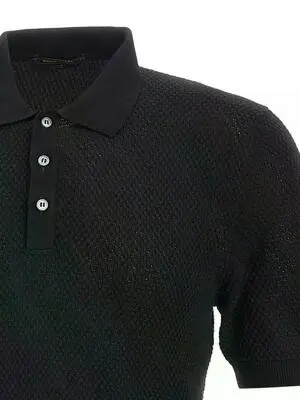 GRAN SASSO Textured-knit Short-sleeve Polo Shirt
