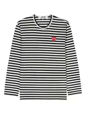 Comme Des Garçons Striped Long Sleeve T-shirt - Black