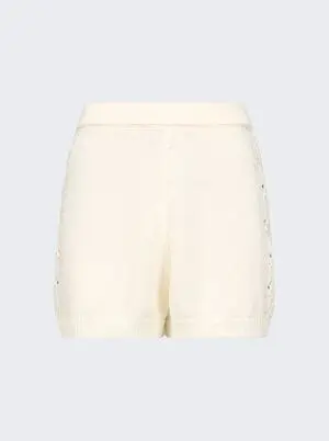 Loulou De Saison Andel Knitted Mini Shorts - White