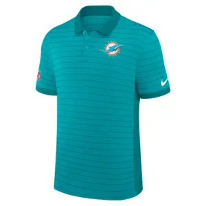 Nike Miami Dolphins Sideline Victory Stripe Men's Dri-fit Nfl Polo Green