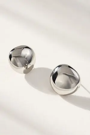 Ettika Polished Pebble Stud Earrings - Silver