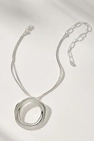 Ettika Open Circle Pendant Necklace - Silver