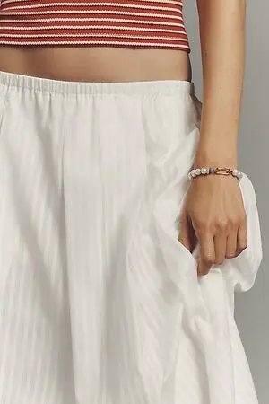 Theory Pleated A-line Midi Skirt - White