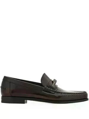 FERRAGAMO Logo-buckle Leather Loafers