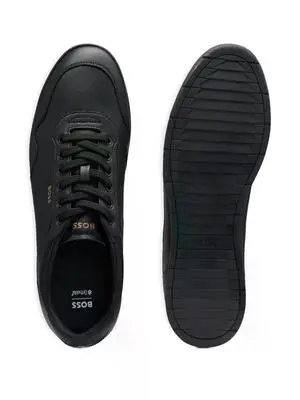 BOSS Leather Sneakers With Logo Stamp