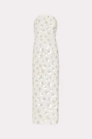 MILLY Kait Fleur Paillette Midi Dress