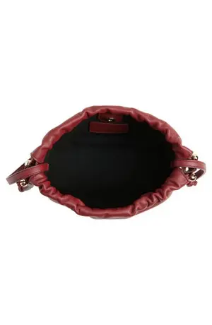 Strathberry Drawstring Leather Crossbody Bag - Oxblood