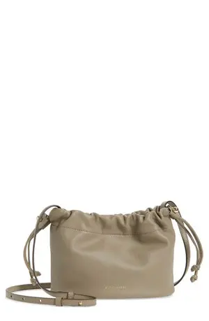 Strathberry Drawstring Leather Crossbody Bag - Taupe