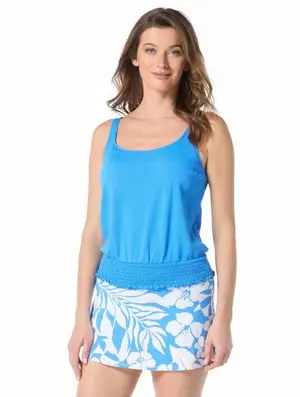 BEACH HOUSE SWIM Brandy Textured Tankini Top - Paradise Peri