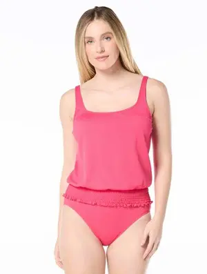 BEACH HOUSE SWIM Brandy Textured Tankini Top Rose