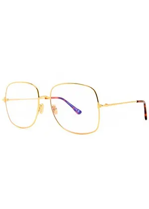 TOM FORD Square-frame Optical Glasses - Gold