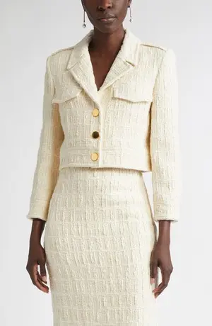 St. John Avery Tweed Crop Jacket