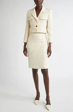 St. John Avery Tweed Crop Jacket