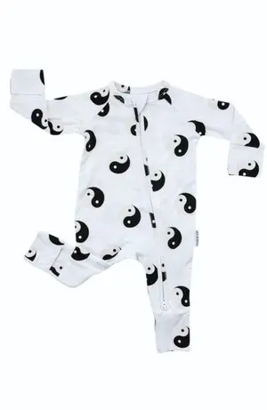 CHARLIE LOU BABY® Yin & Yang Convertible Romper - White