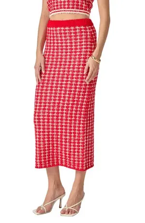 Endless Rose Tweed Check Column Skirt