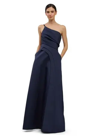 KAY UNGER Jillian One-shoulder Gown