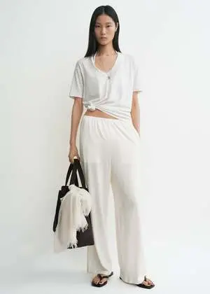 TOTEME Cotton Silk Pj Bottoms - White
