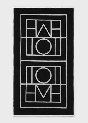 TOTEME Monogram Beach Towel Black/tofu